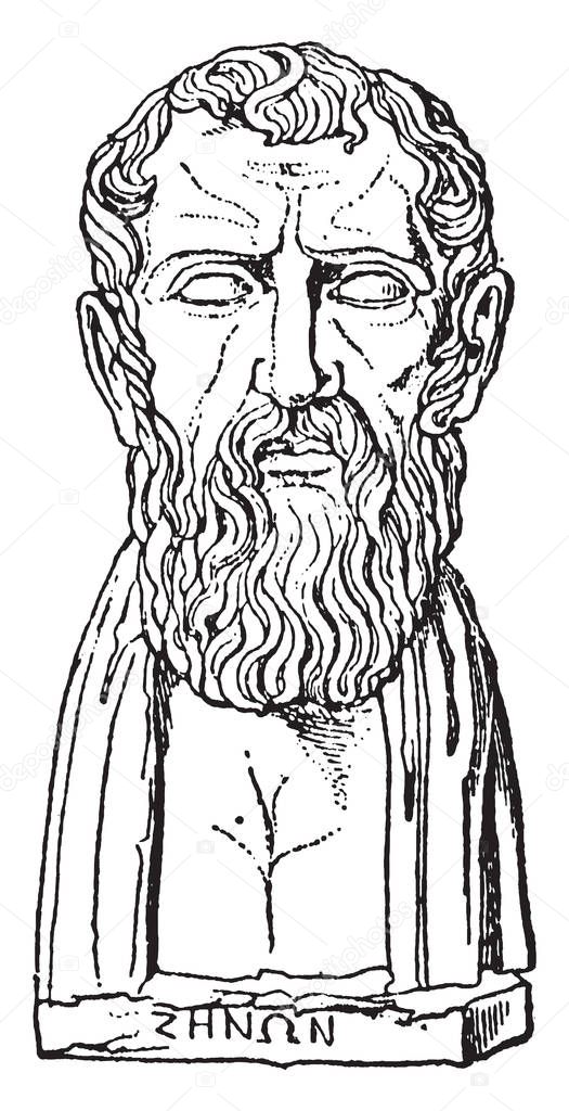 Zen n de Chipre, fue un fil sofo griego y fundador de la escuela estoica, dibujo de l neas ...