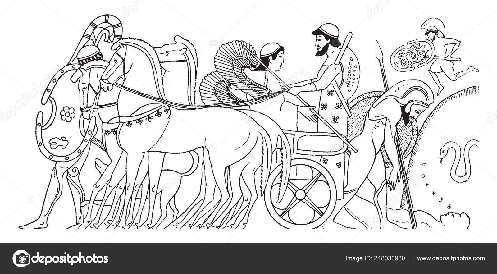 Achilles Sitting Horse Chariot Greek Mythology Horse Name Hector Which ...