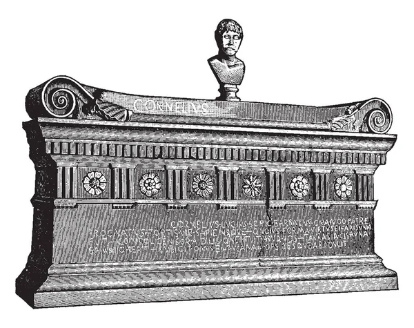 Tomb of Lucius Cornelius Scipio Barbatus, vintage engraving. — Stock ...