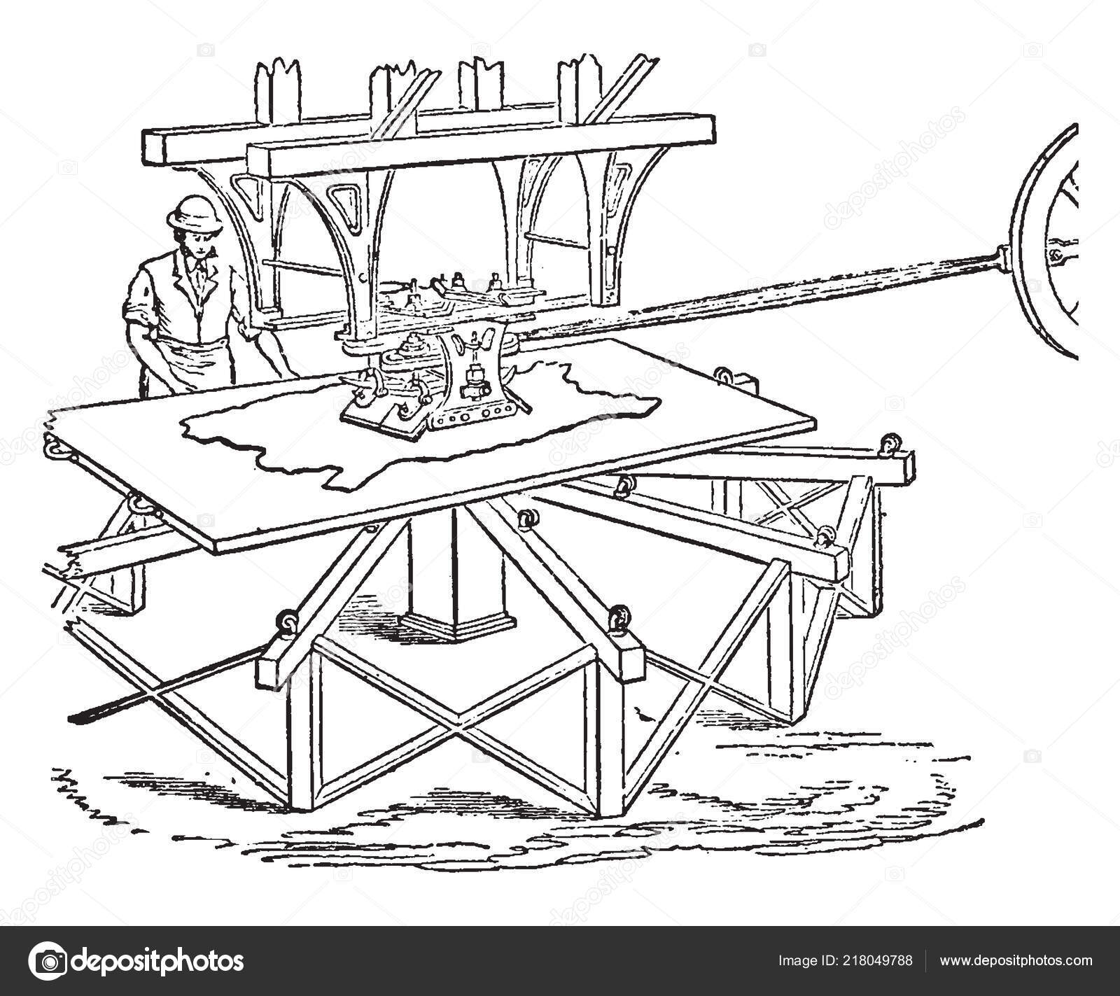 Illustration Represents Scouring Machine Which Largely Used Curriers ...