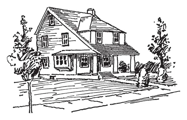 Line Drawing House Clipart Porch