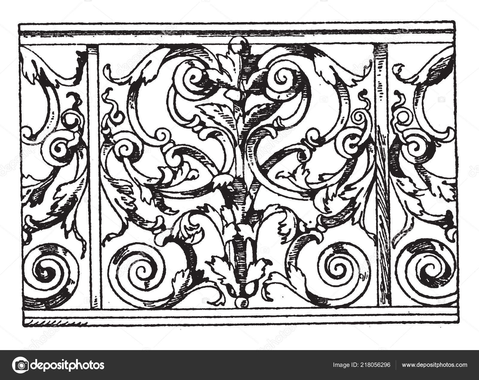 Trellis Parapet French Barocco Design Top Front Glass Rows Balausters ...