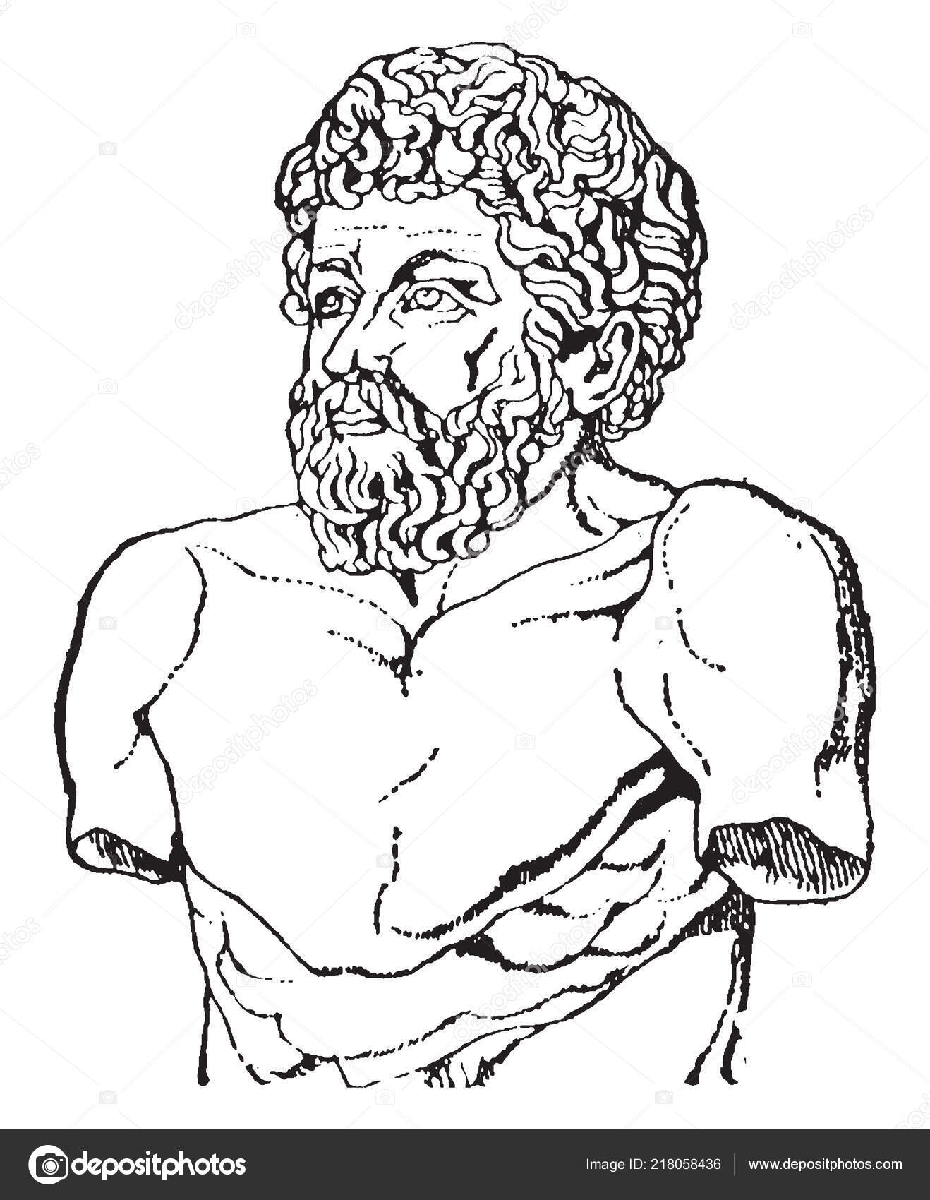 Aesop Greek Writer Fables Vintage Line Drawing Engraving Illustration ...