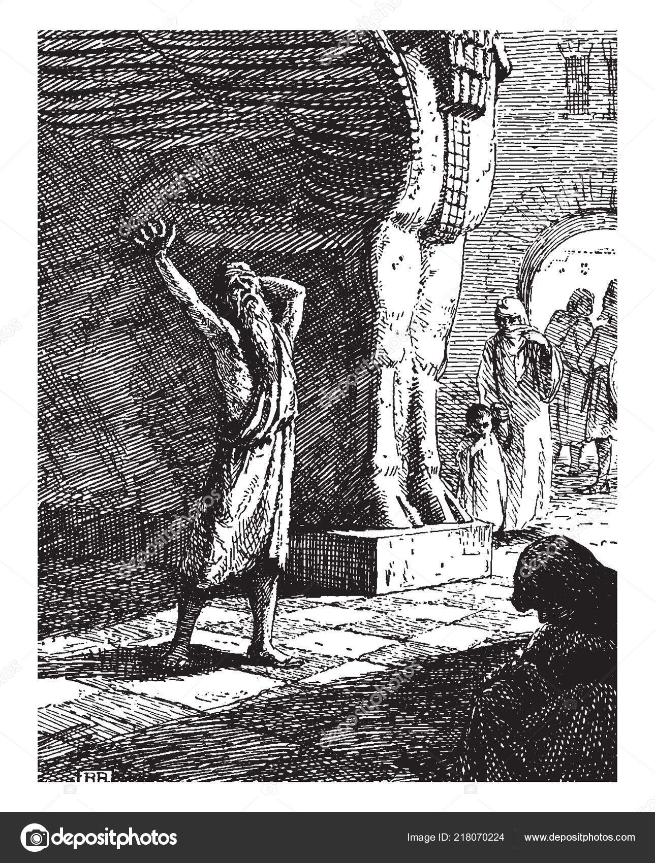 Mordecai Cries Out City Gates Scene Shows Standing Man Raising Stock ...