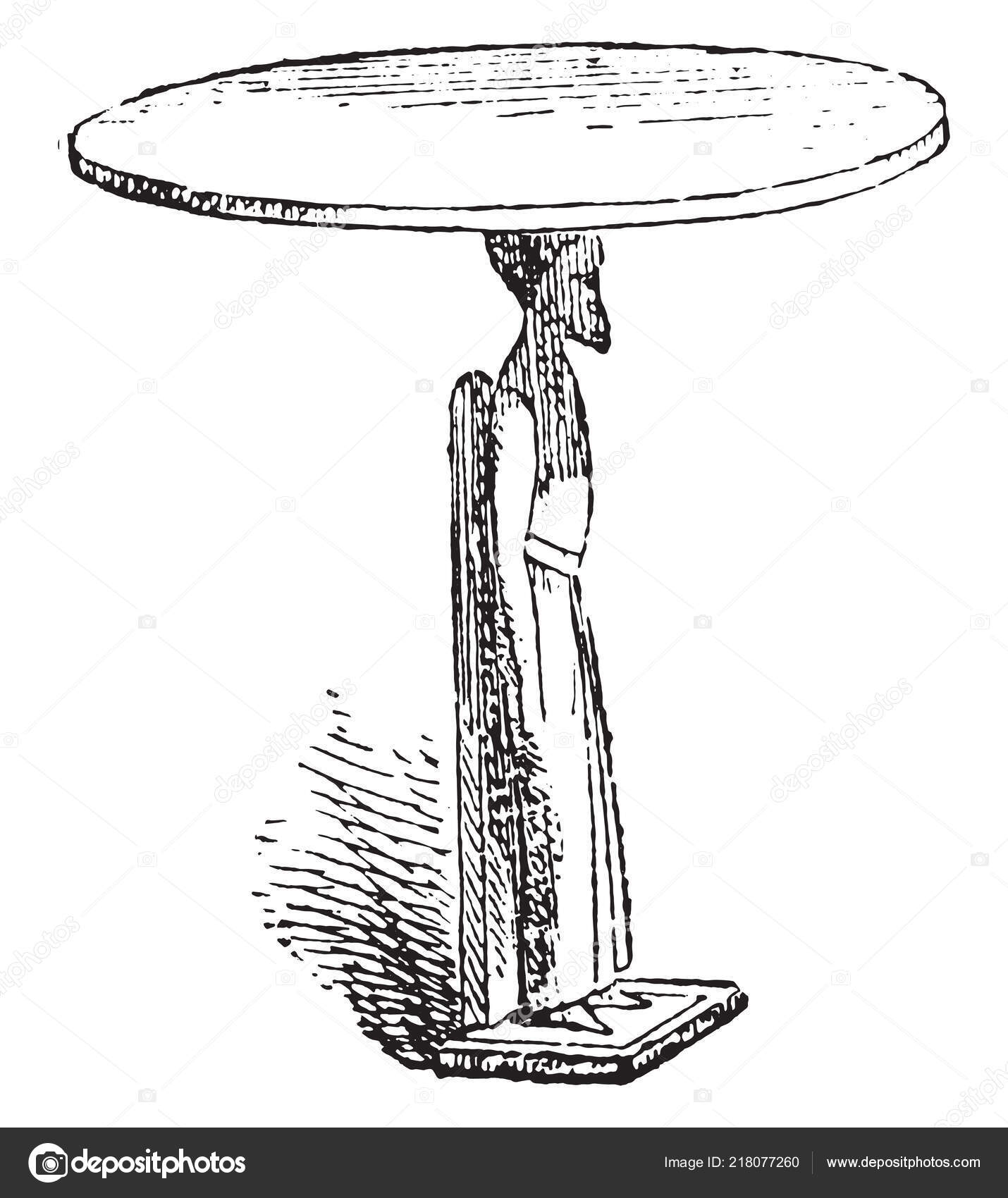 Table One Foot Captive Vintage Engraved Illustration Private Life ...