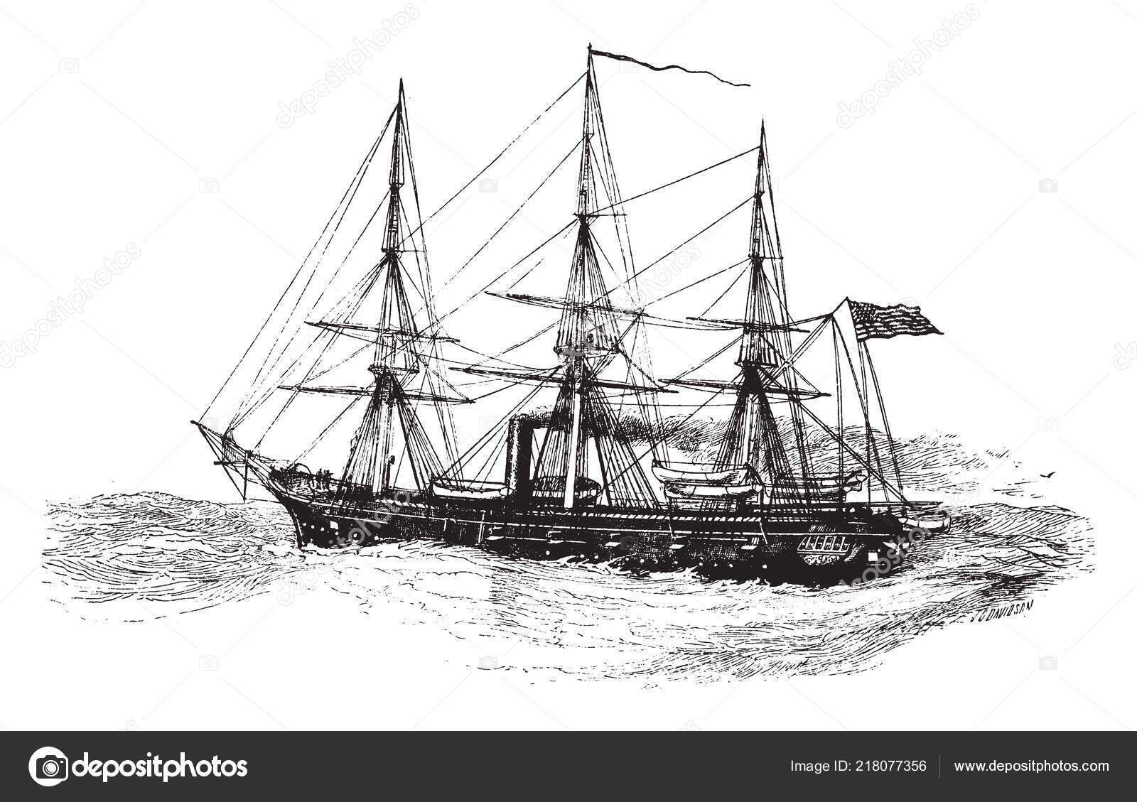 Marion Yang Merupakan Amerika Serikat Sloop War Marion Gambar Garis ...