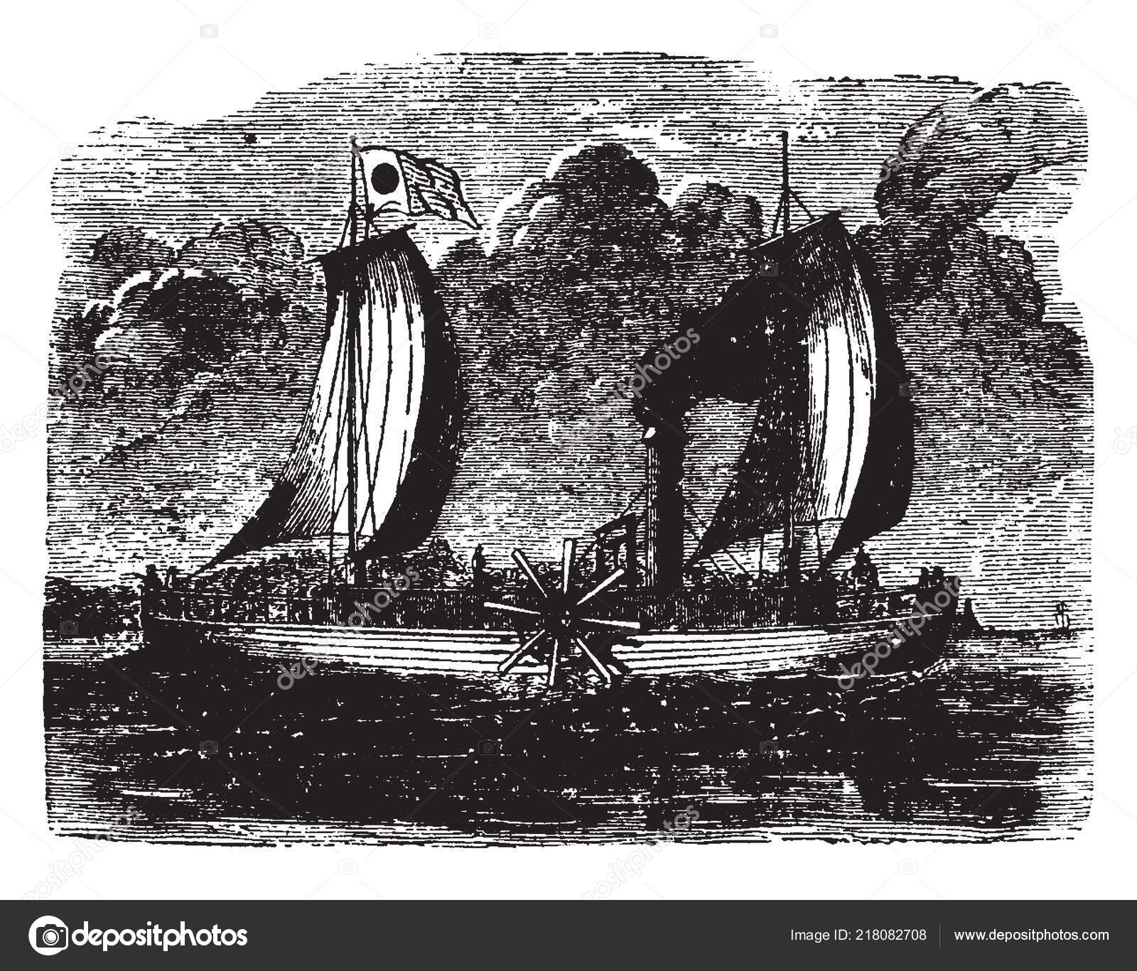 Fulton Steamer Which Robert Fulton Invention Steam Boat Vintage Line ...