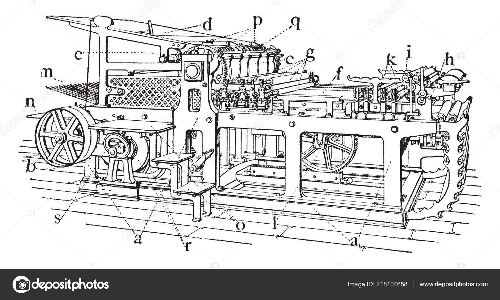 Illustration Represents Stop Cylinder Machine Which Type Printing Press ...
