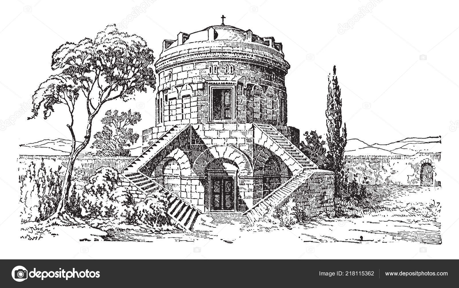 Tomb Mausoleum Theoderic Located Ravenna Italy Vintage Line Drawing ...