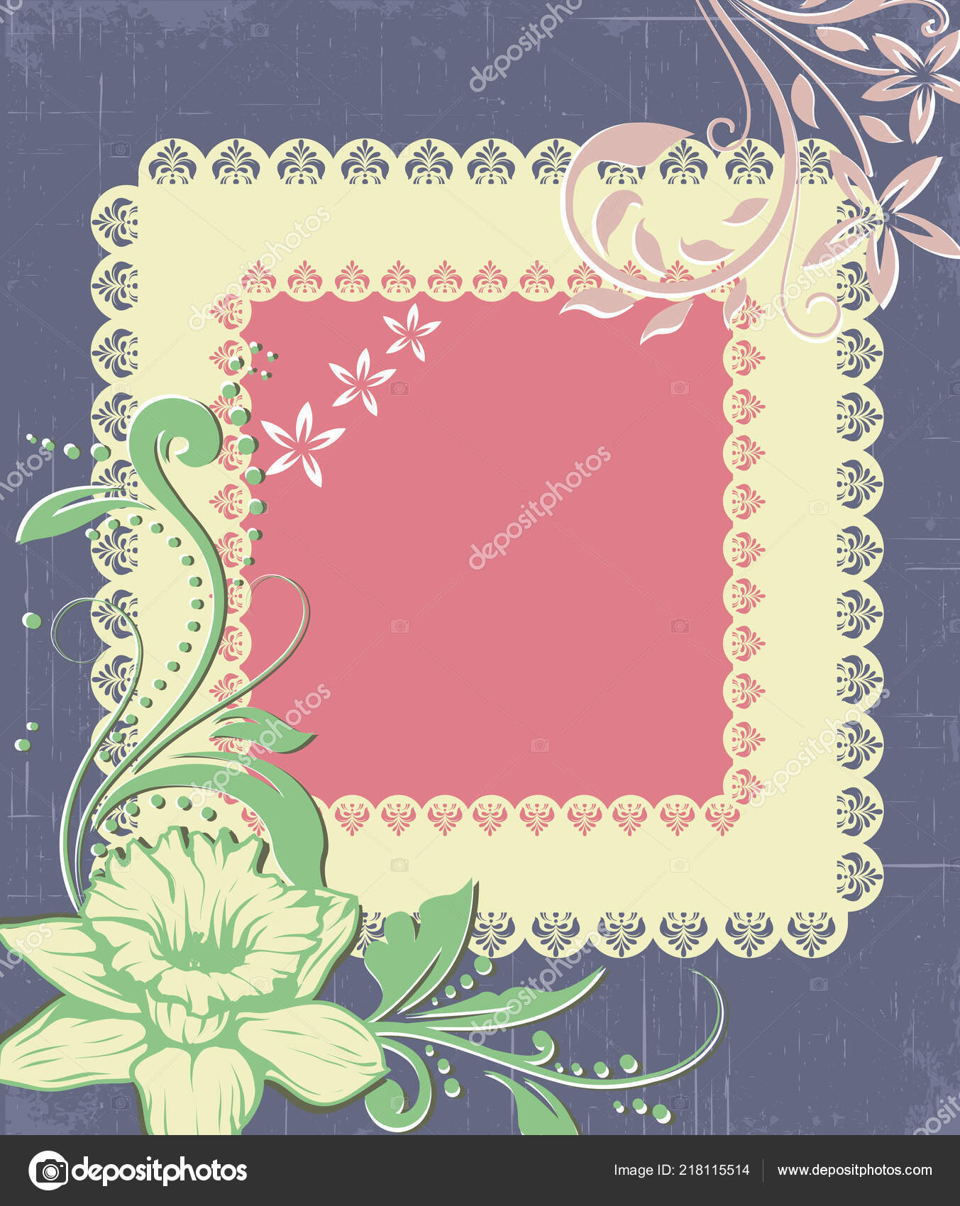 Vector Illustration Wallpaper Floral Elements Stock Vector Image By