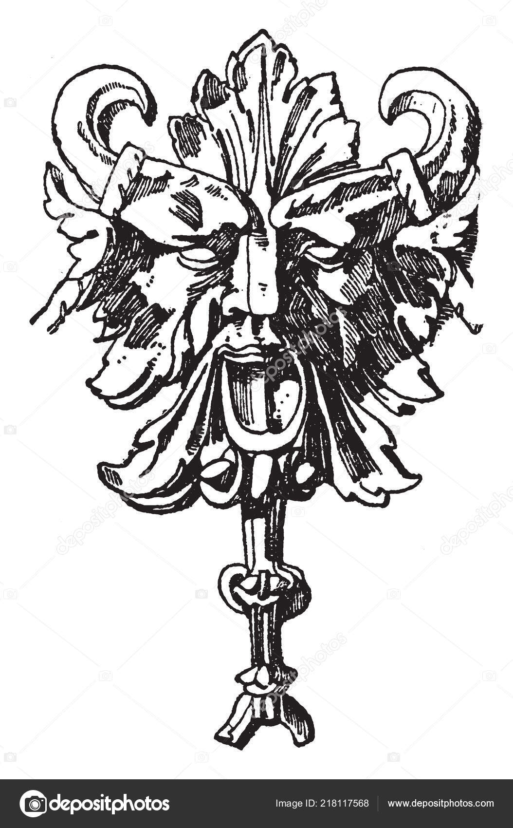 Pulled Grotesque Mask Pedestal Column Tomb Pforzheim Designed Hans Von ...