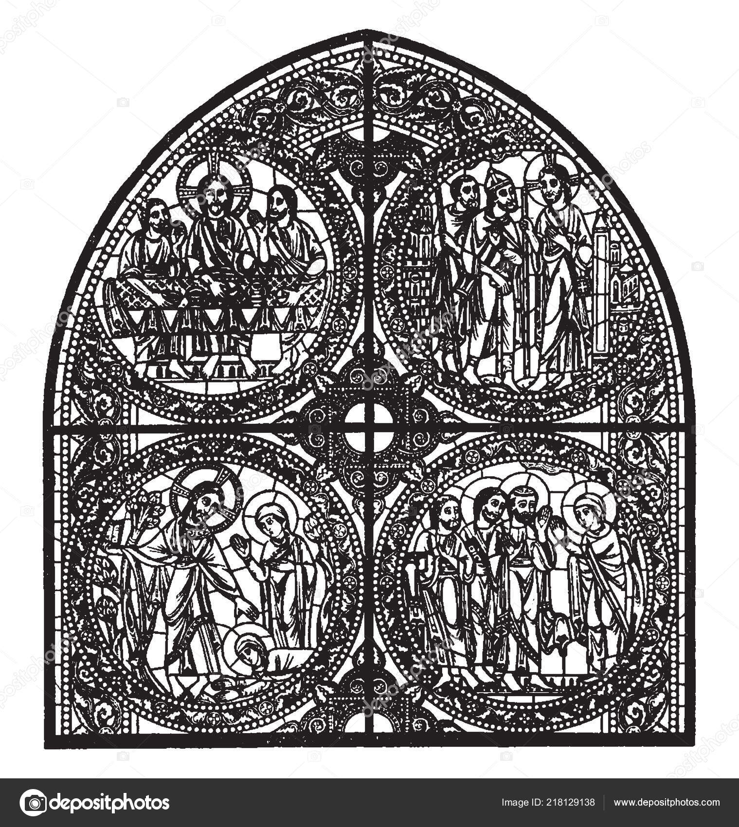 French Medallion Window Majority Original Stained Glass Windows Survive ...