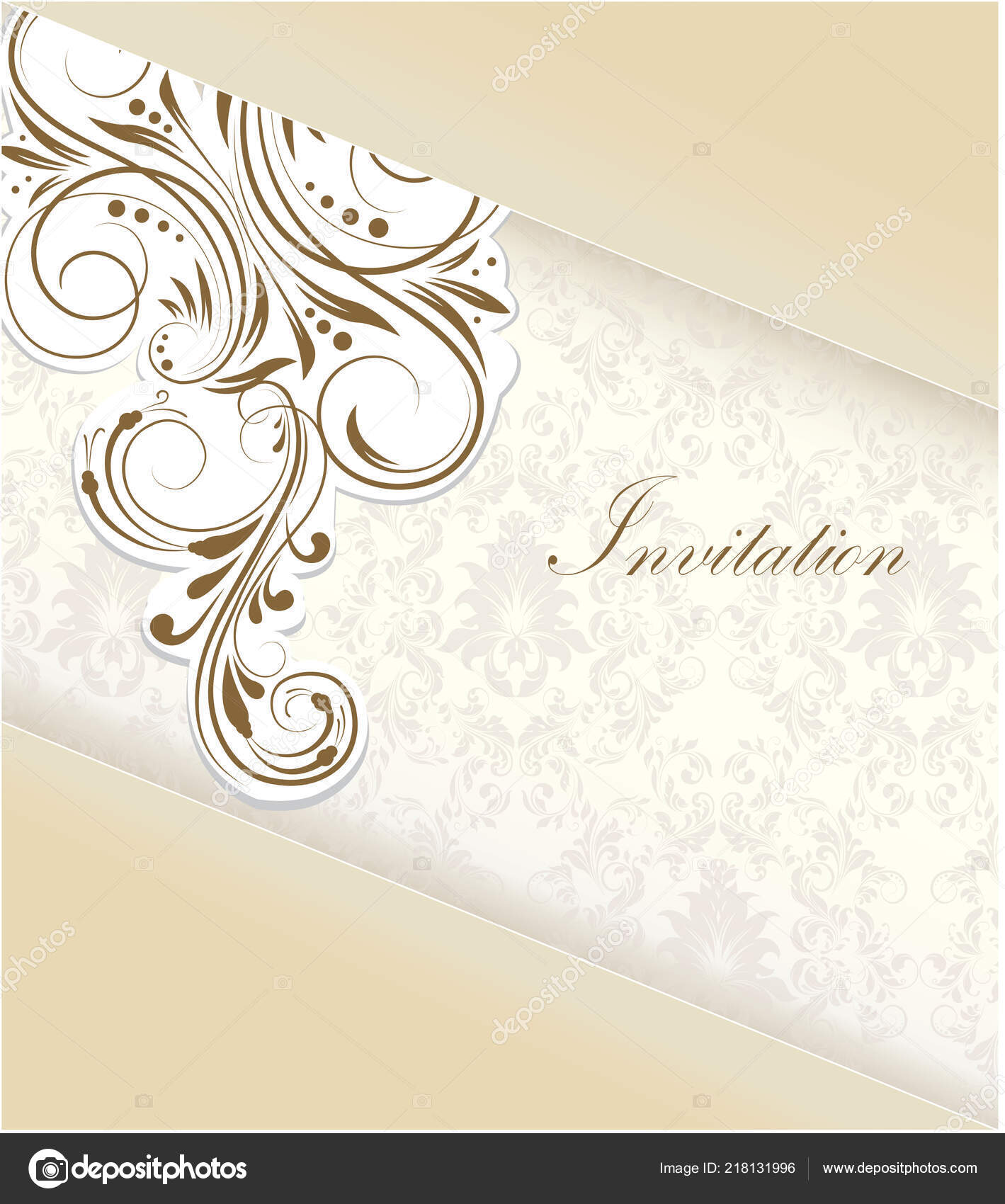 Plantilla Invitación Vectorial Con Elementos Decorativos Vector de ...