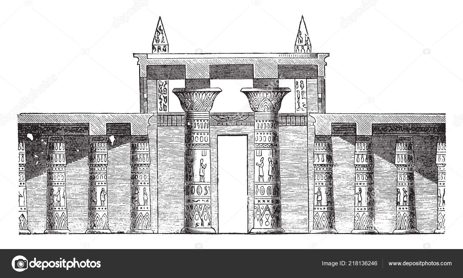 Hall Section Great Temple Abu Simbel Archaeological Site Cross Section ...