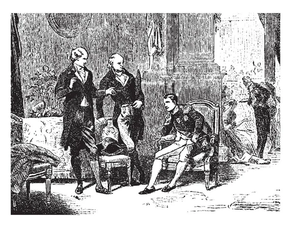 George Washington Meeting Johann Gottlieb Rall Vintage Line Drawing ...