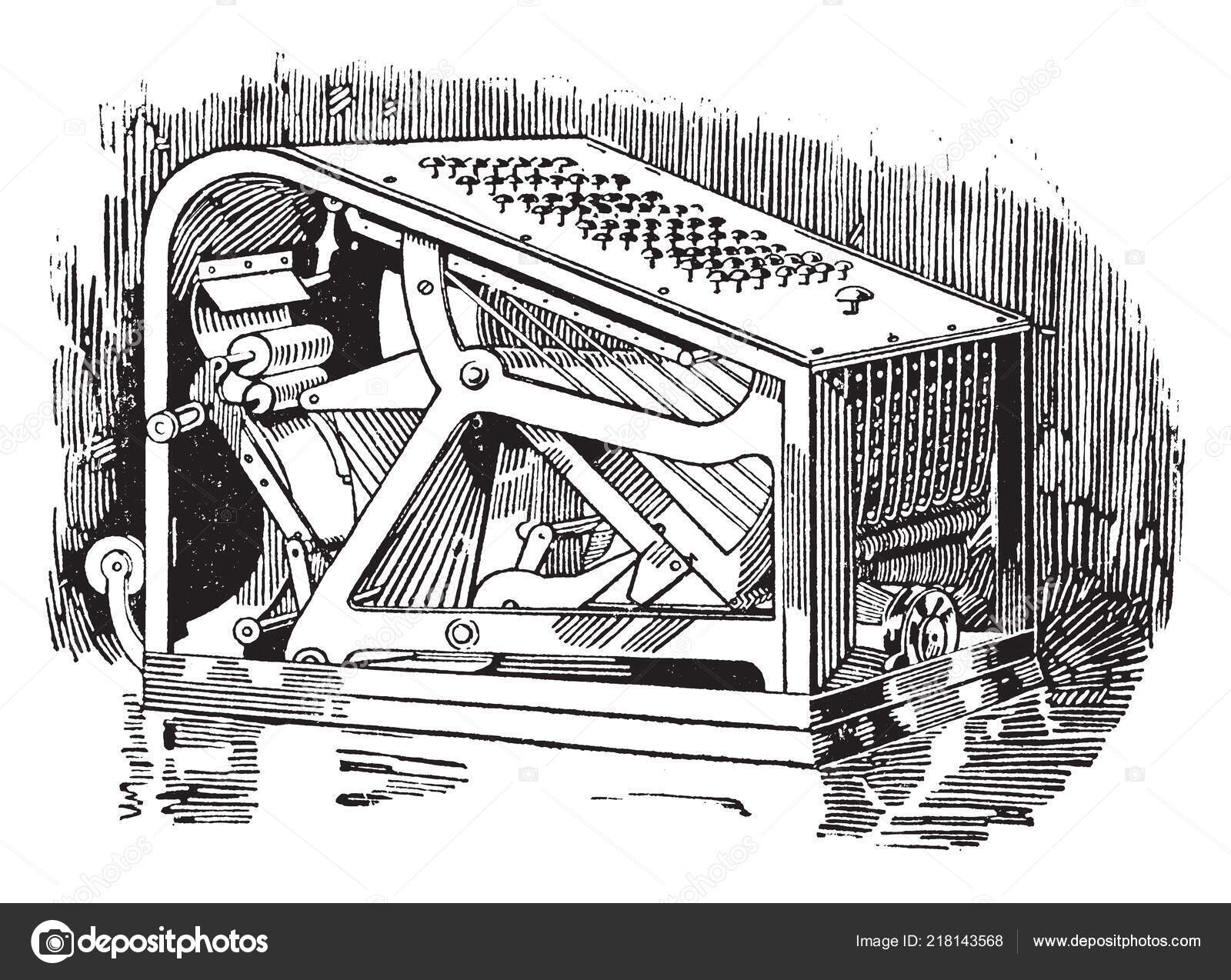 Illustration Represents Adding Machine Device Used Calculations Vintage ...