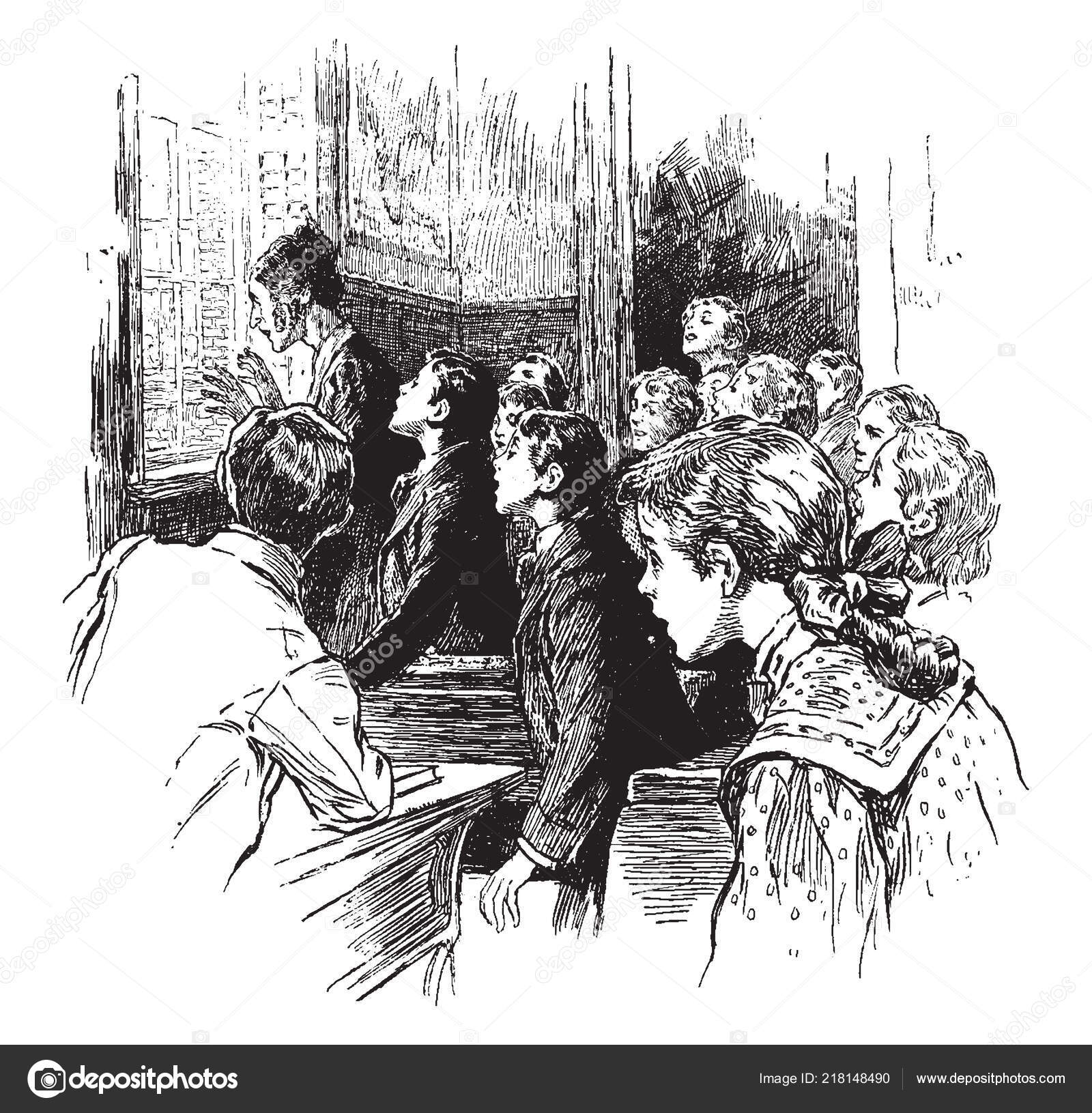 Classroom Students Looking Out Window Teacher School Classrooms ...