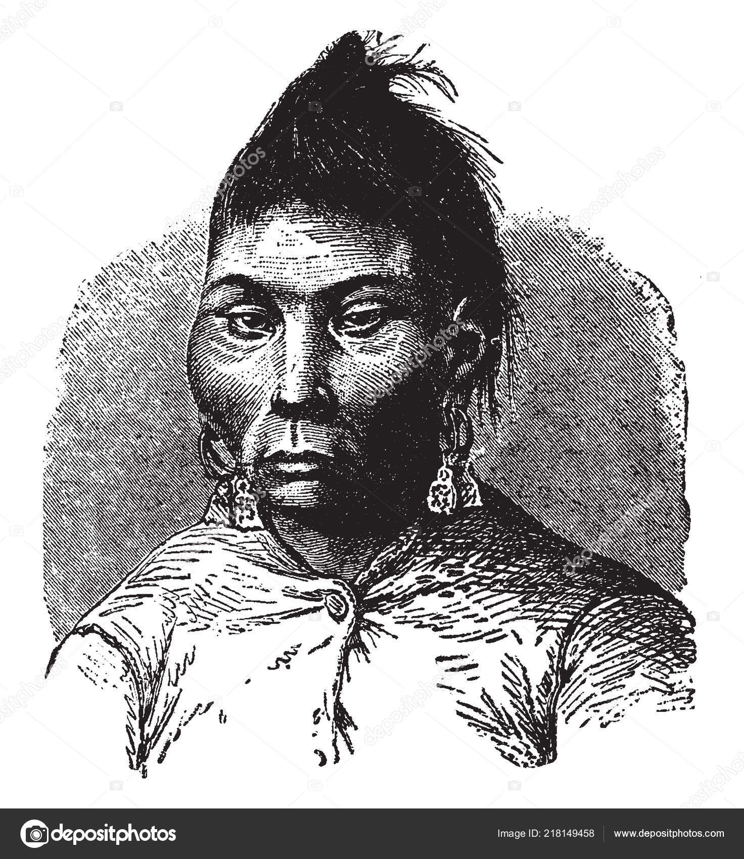 Yakut Woman Turkic People Associated Sakha Republic Vintage Line ...