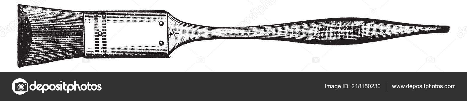 Illustration Represents Flat Black Sable Lettering Brush Which Used ...