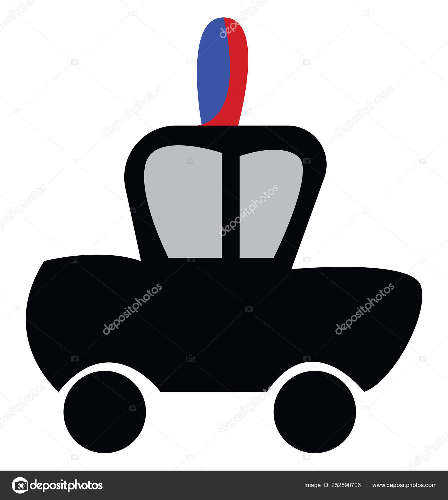 Police car with siren vector or color illustration Stock Vector Image ...