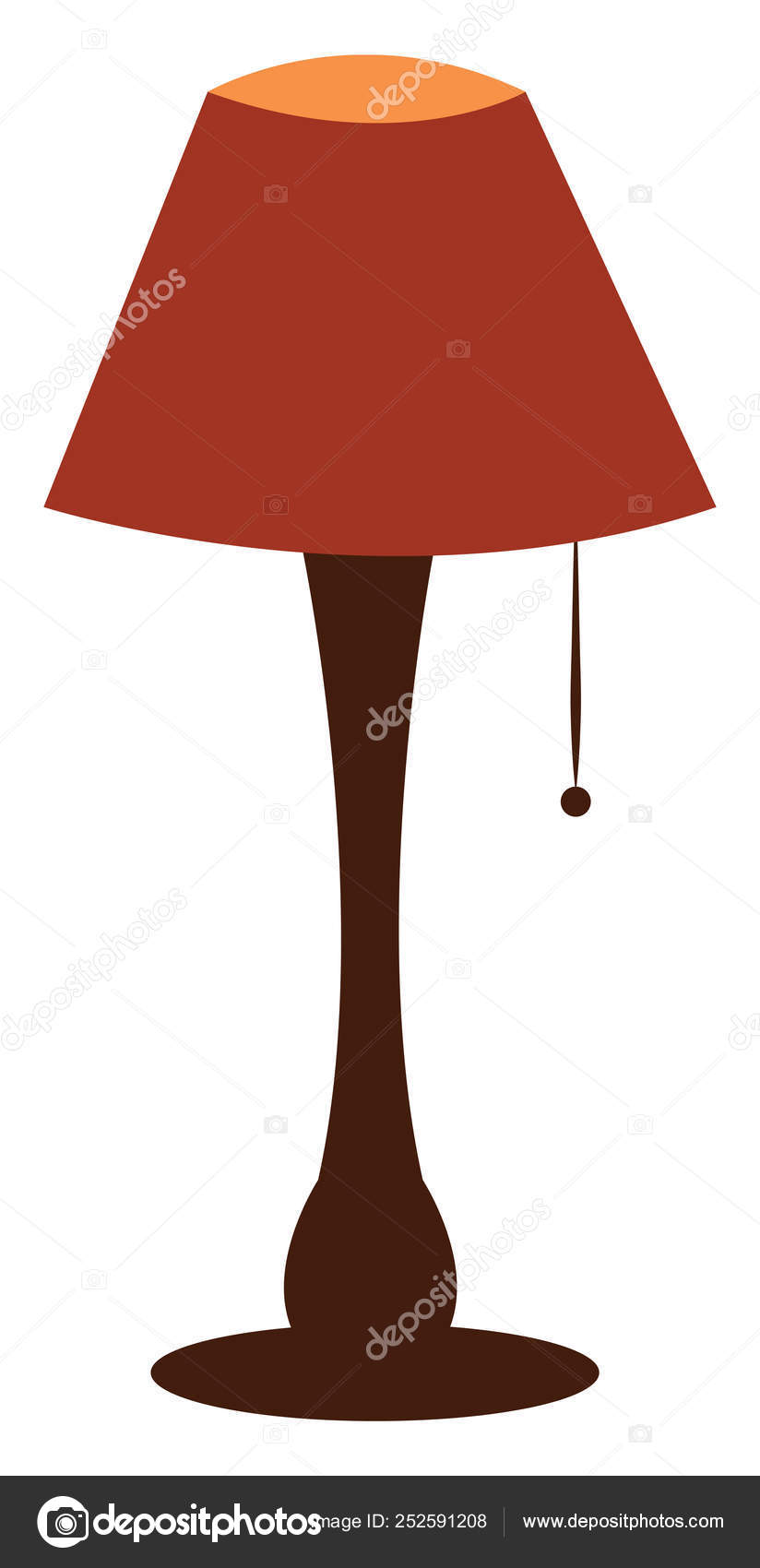 An orange night light stand vector or color illustration Stock Vector ...