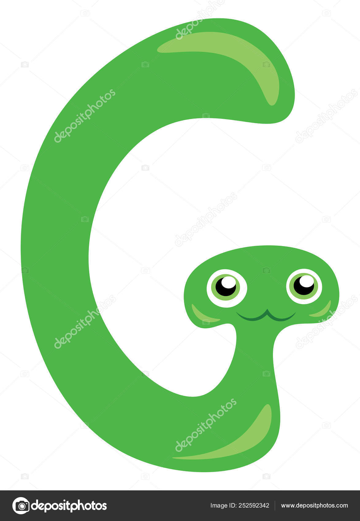 Green snake shaped G alphabet vector or color illustration Stock Vector ...