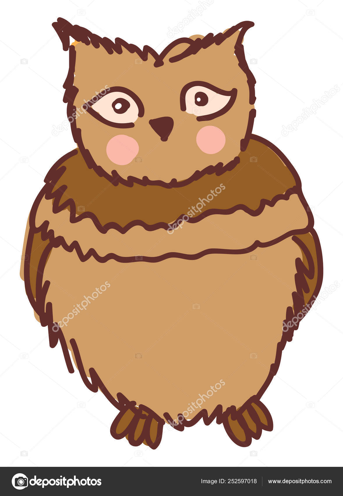 Big owl vector or color illustration Stock Vector by ©Morphart 252597018