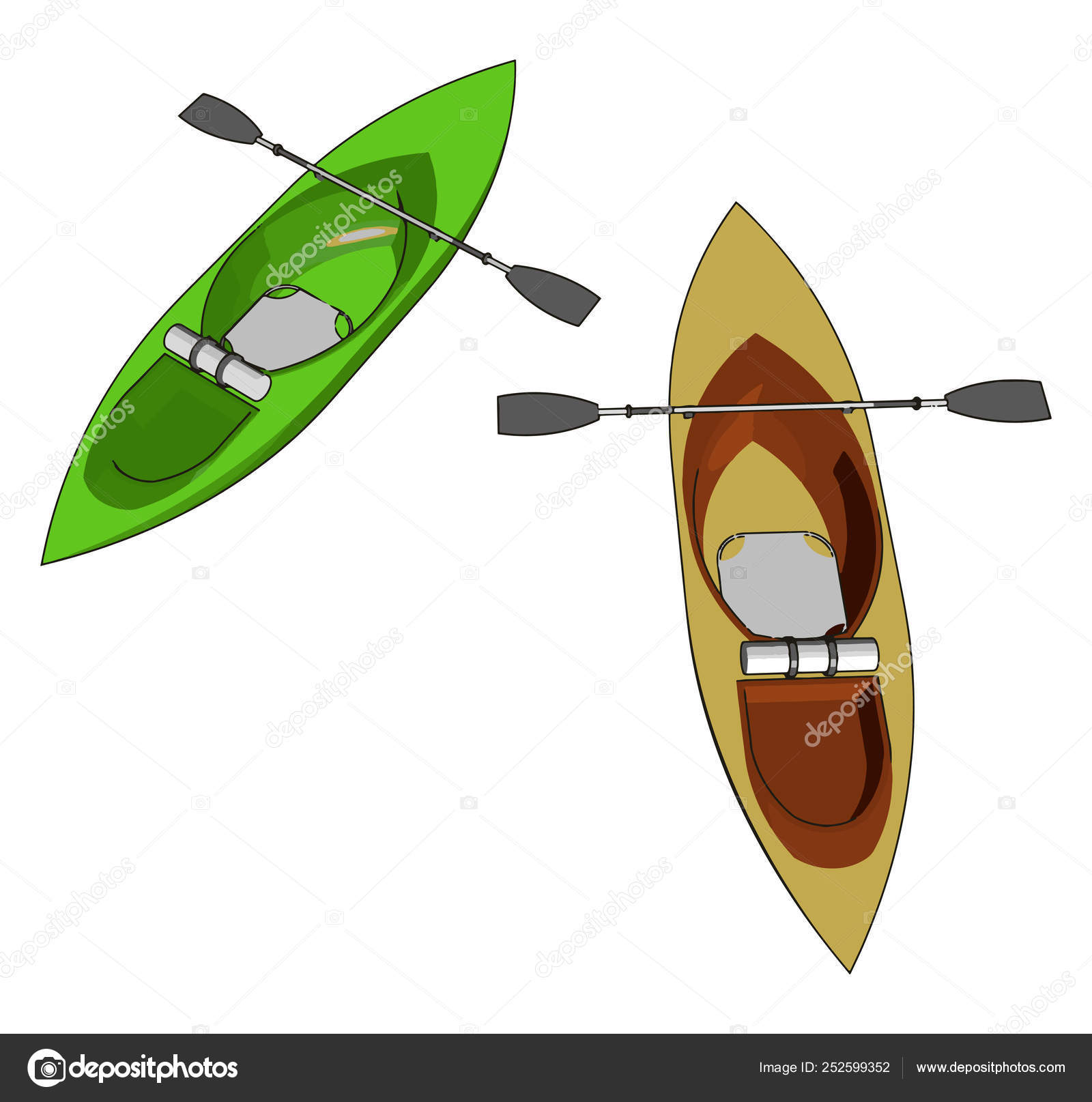 Uso del vector de kayaks de mar o ilustración en color Vector de stock ...