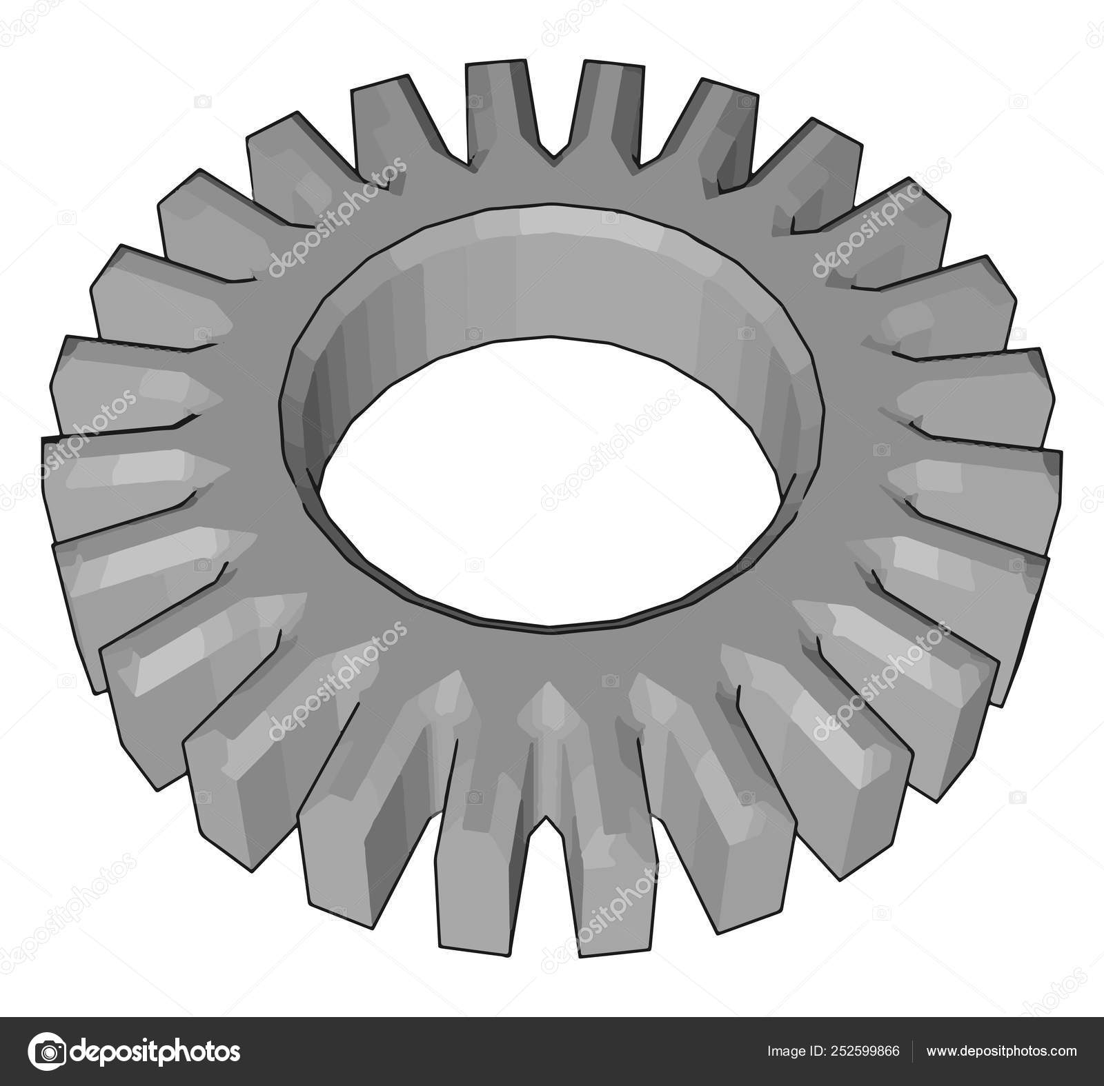 Spur gear mechanical part vector or color illustration Stock Vector by ...