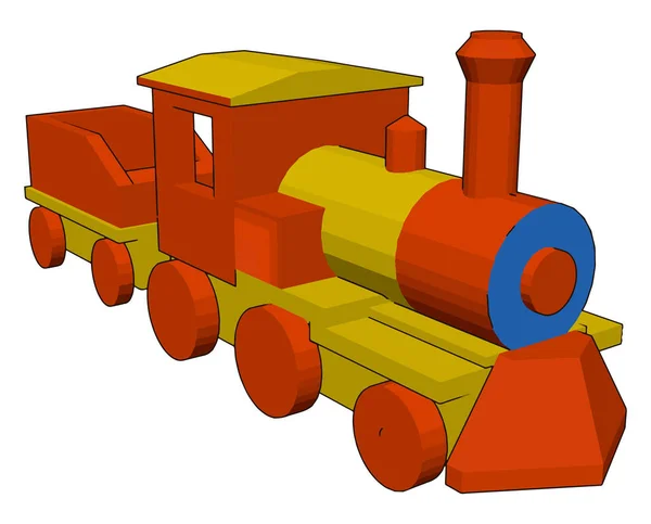 Little train toy, illustration, vector on white background. Stock ...