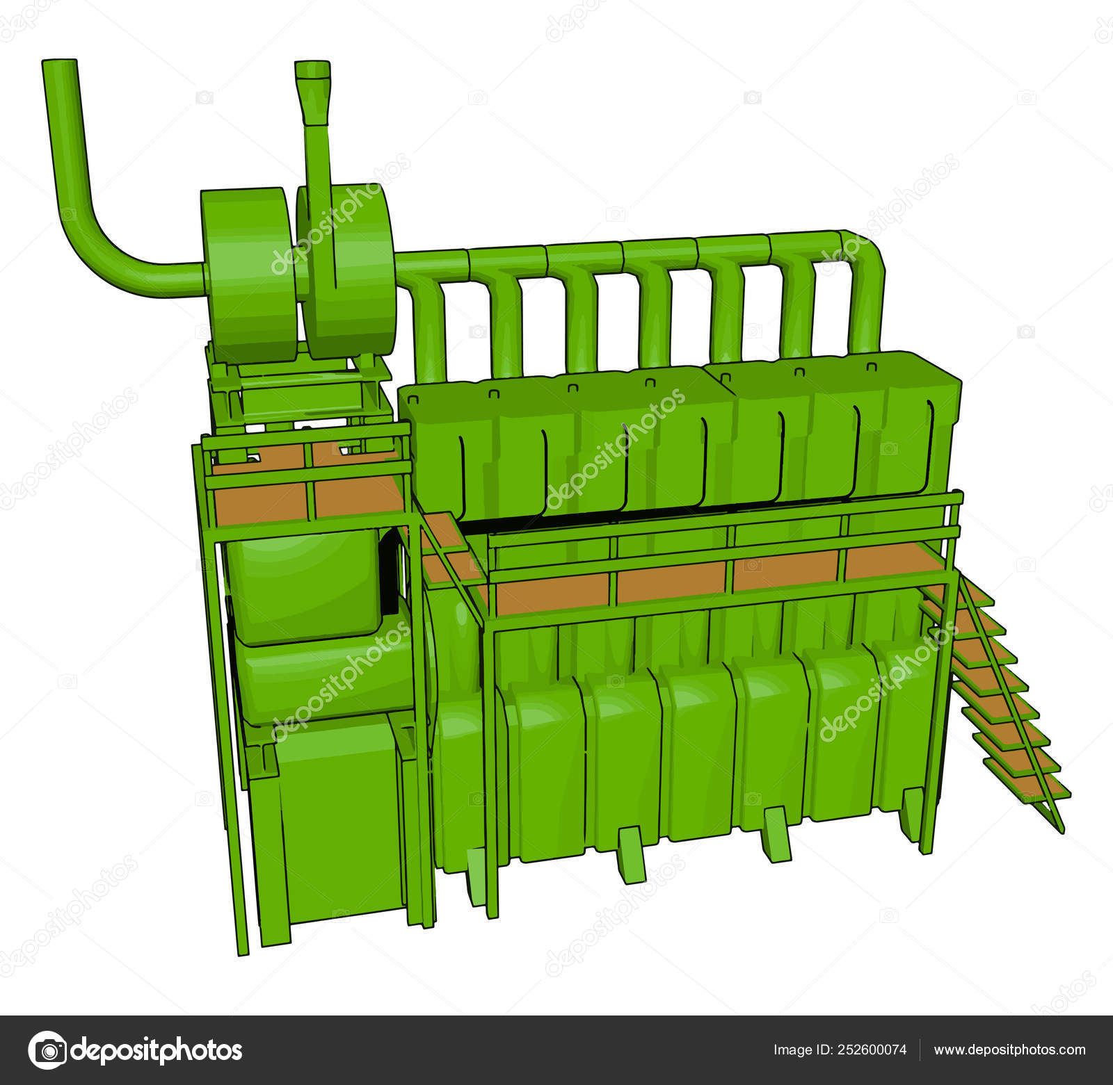 Green colored machine vector or color illustration Stock Vector Image ...