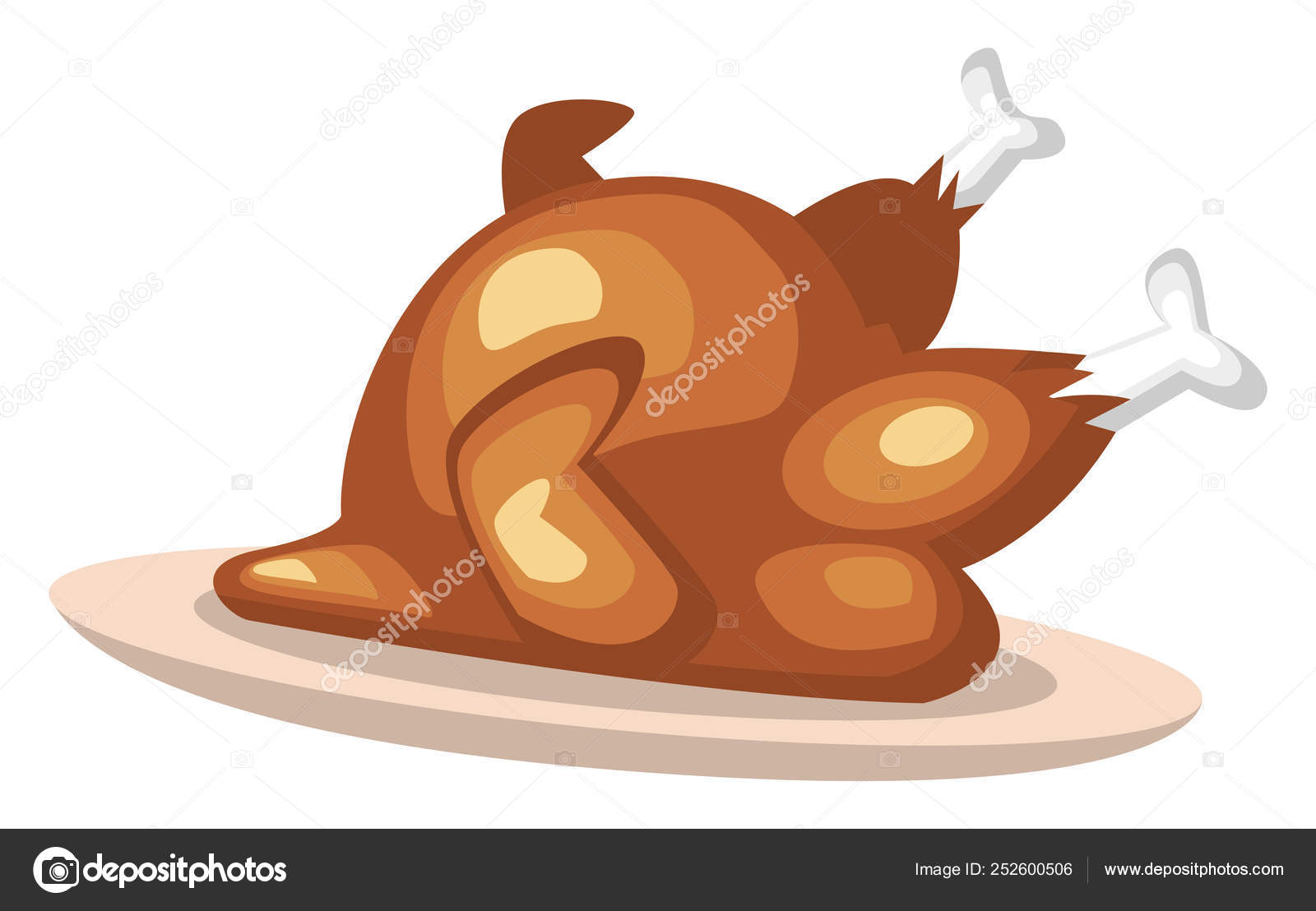 Fried Chicken vector color illustration. Stock Vector Image by ...