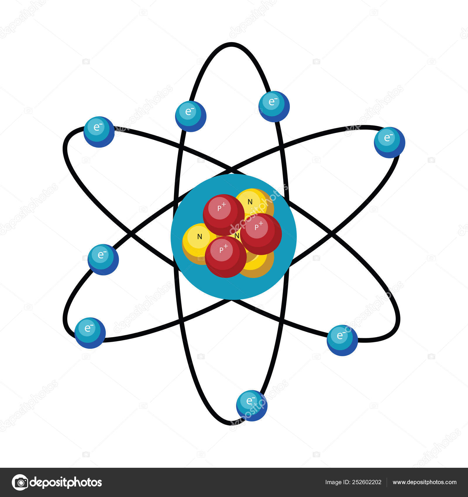 Ilustración simple del vector del diseño del átomo en fondo blanco ...