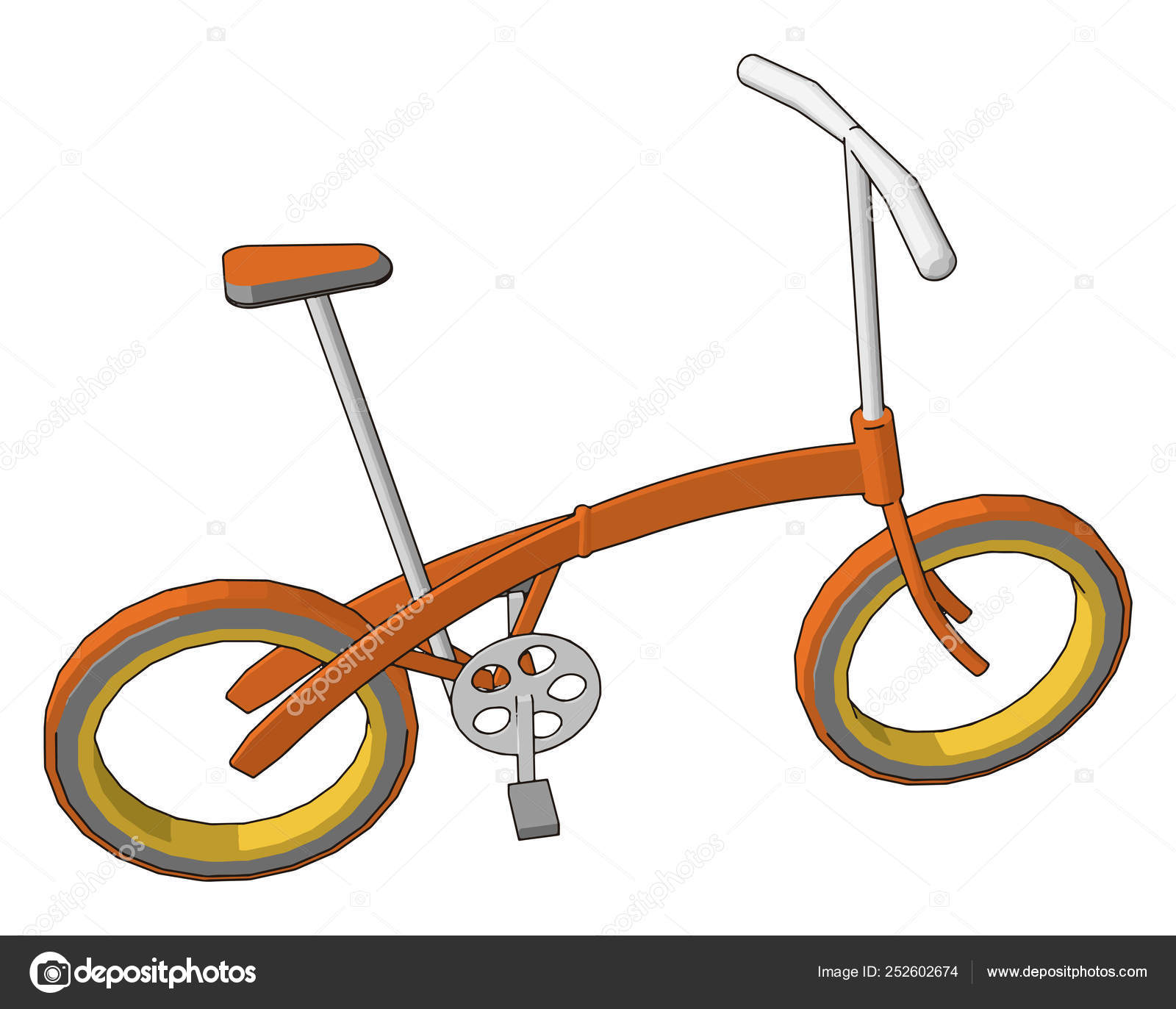 Basic Cycle with simple structure vehicle vector or color illust Stock ...