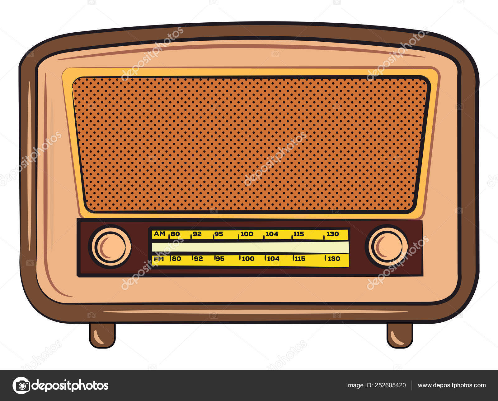 A vintage radio set vector or color illustration Stock Vector Image by ...