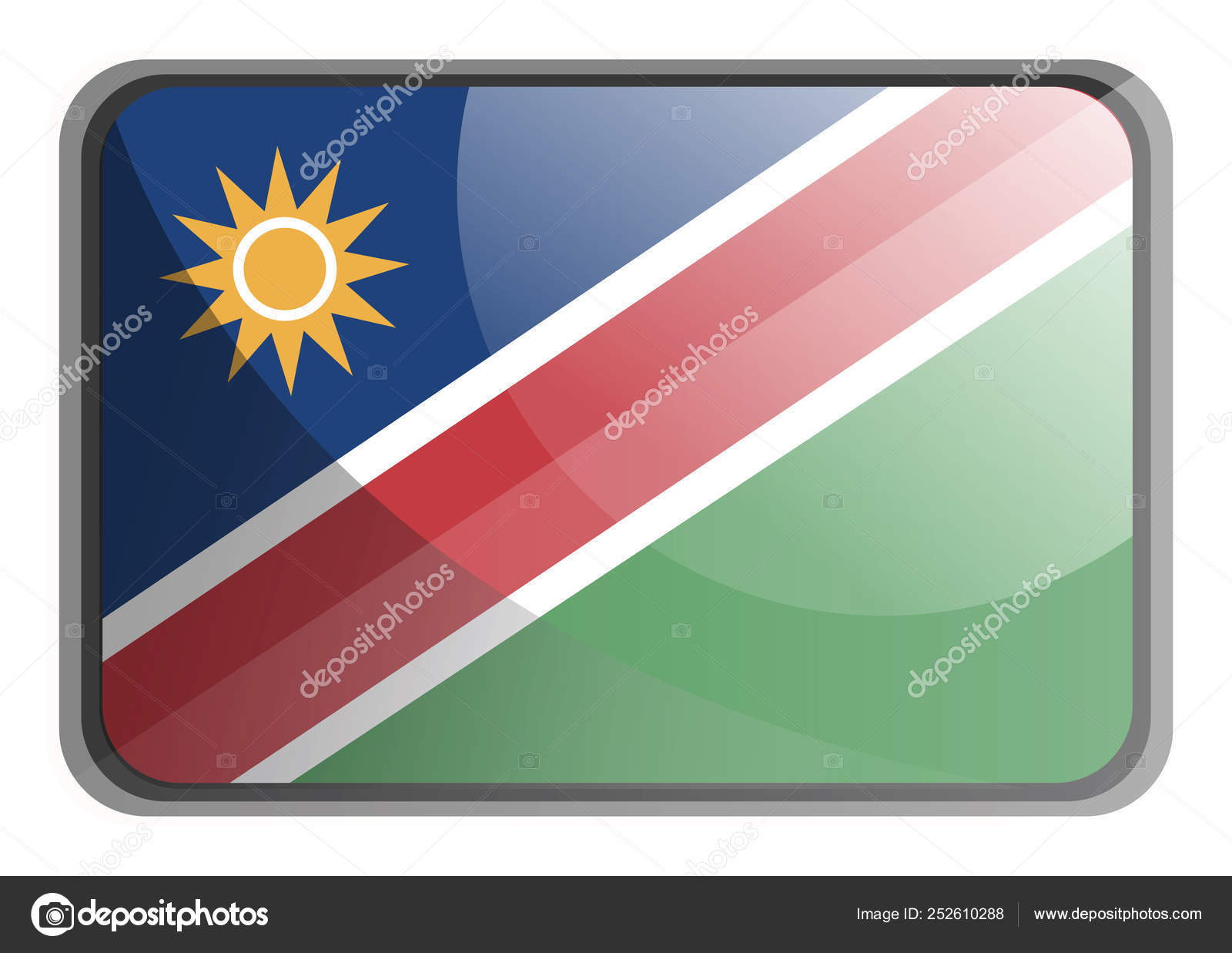Vector illustration of Namibia flag on white background. Stock Vector ...