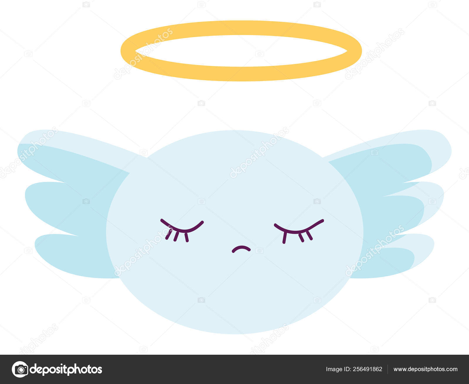 Cartoon Blue Angel Vector Illsutration White Background Stock Vector by ...