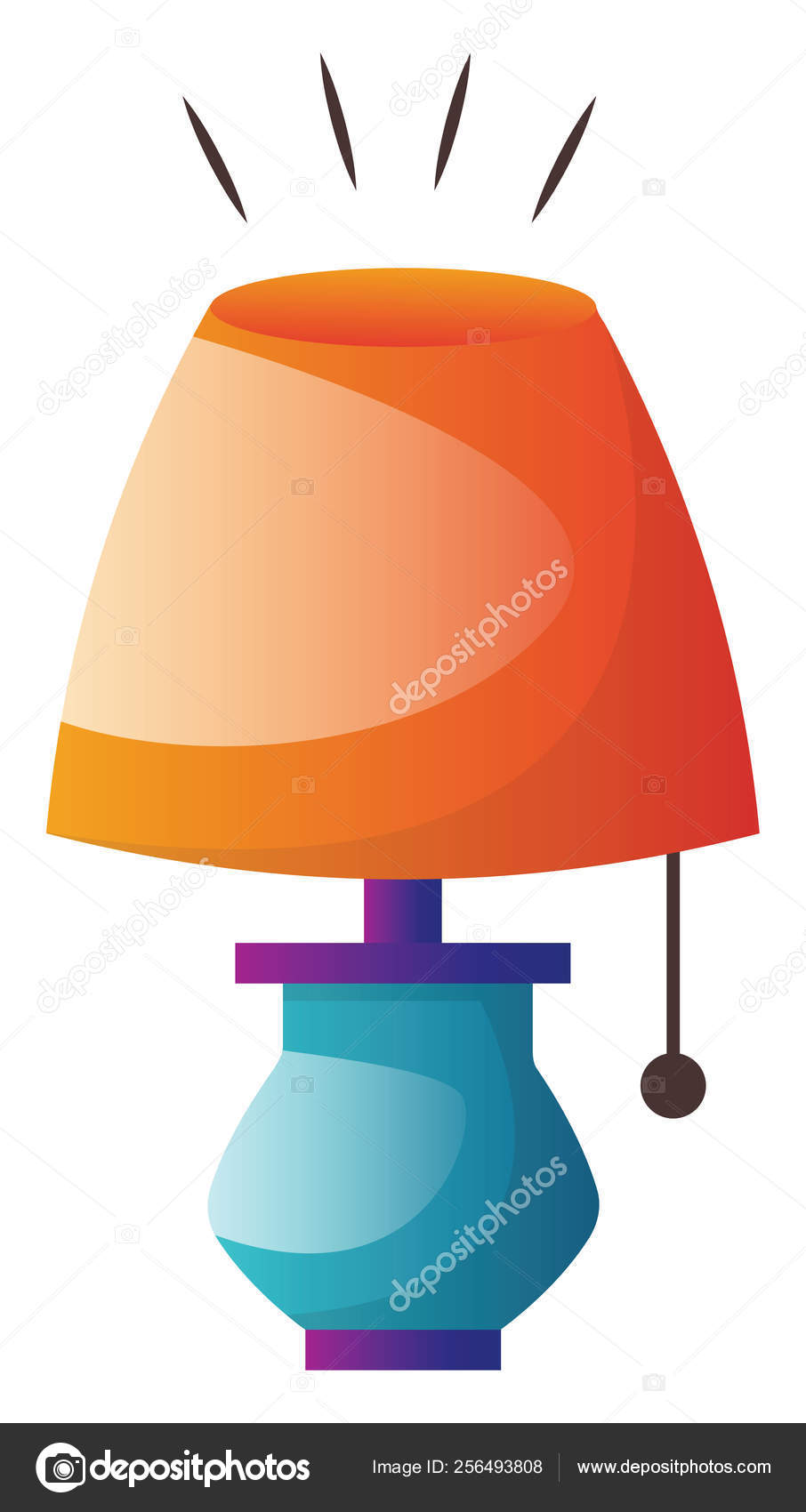 Colorful Table Lamp Vector Illustration White Background Stock Vector ...