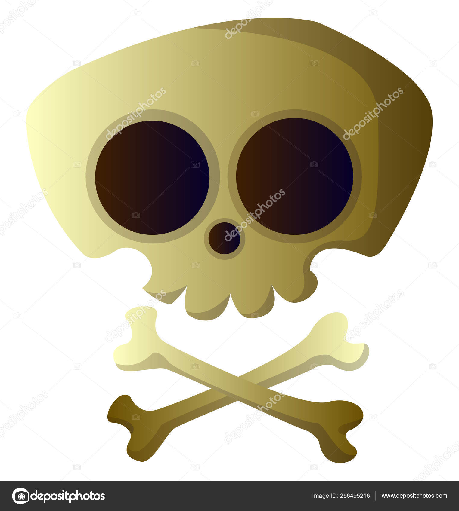 Simple Cartoon Skull Vector Illustartion White Background Stock ...
