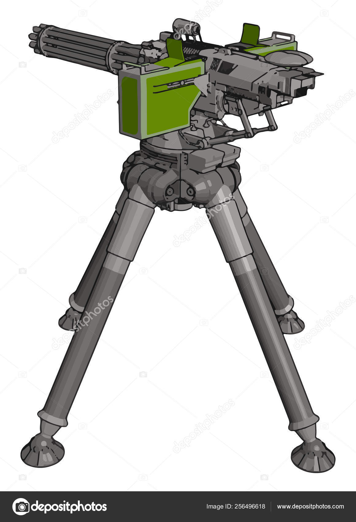 Vector Illustration White Background Military Missile Machine Gun Stock ...