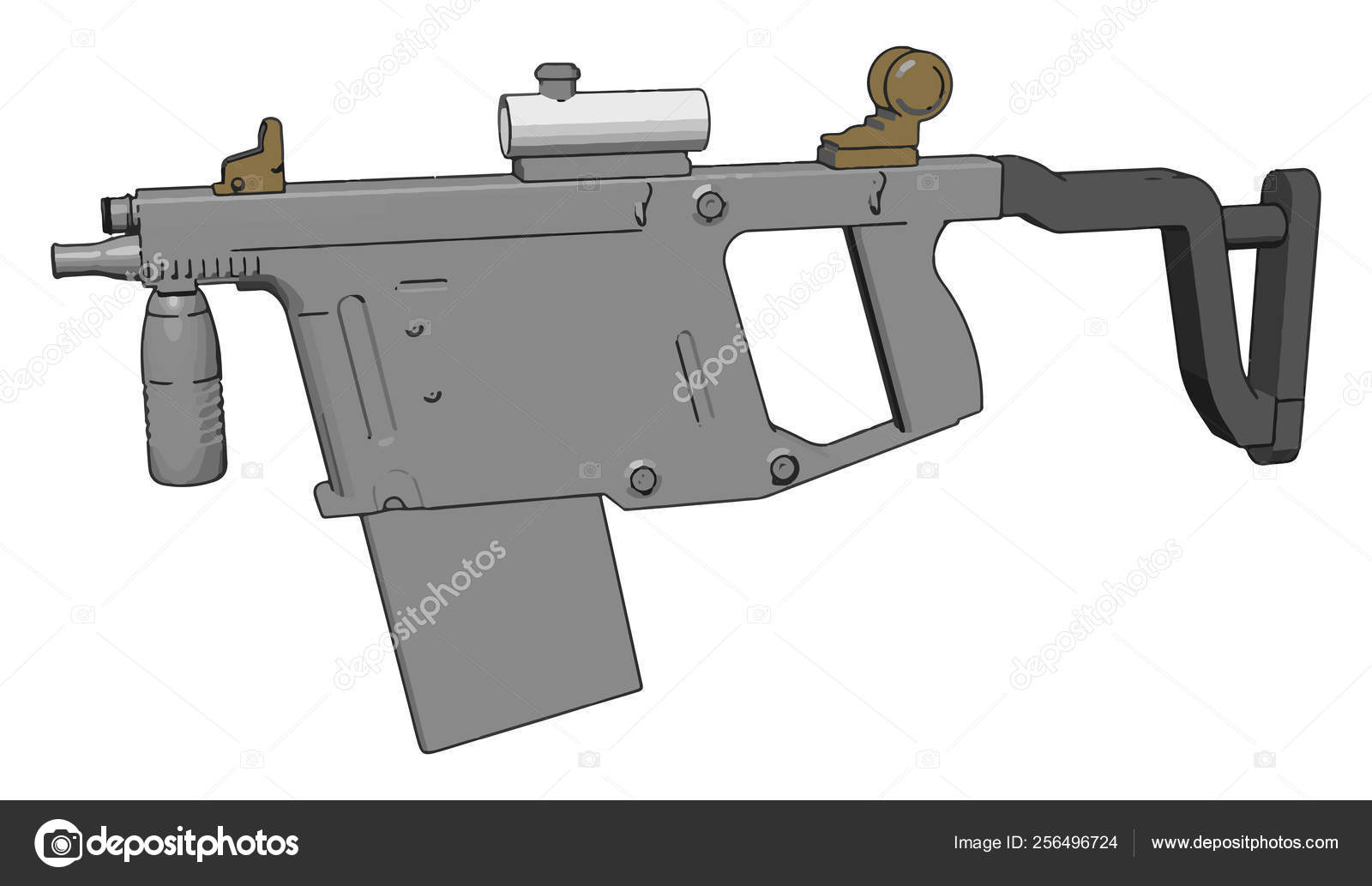 Vector Illustration White Background Military Rifle Stock Vector by ...