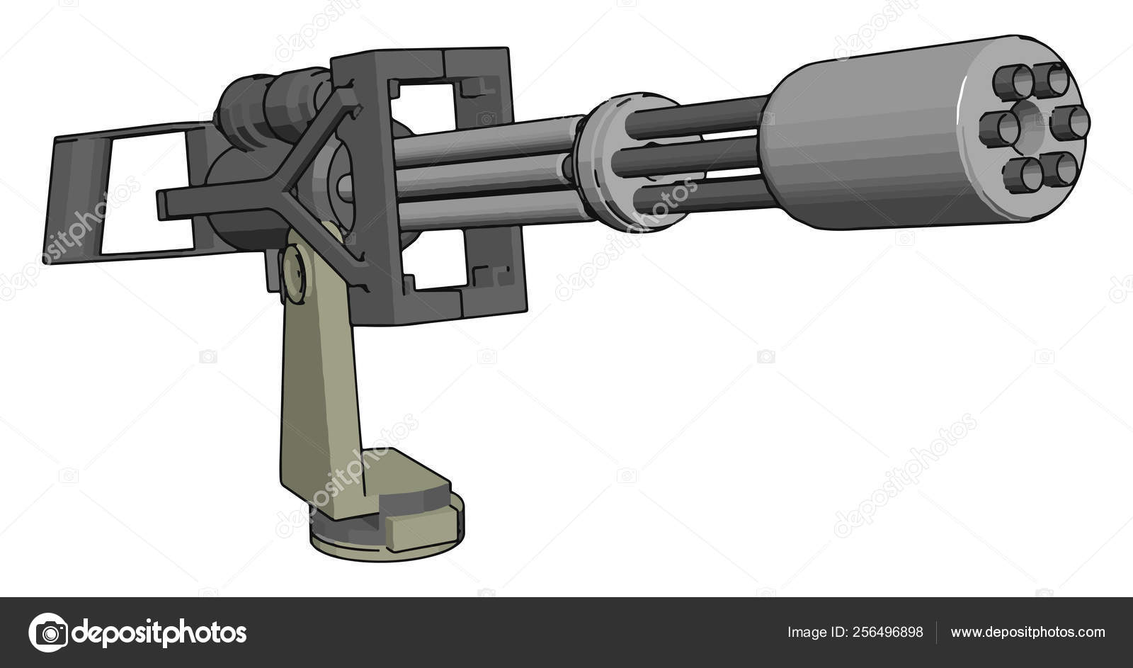 Vector Illustration White Background Military Machine Gun Stock Vector ...