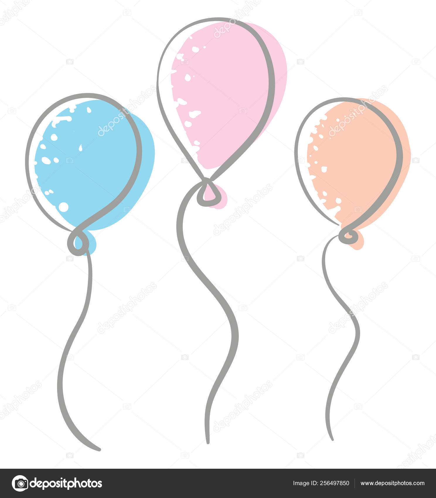 Three Colorful Balloons Vector Color Illustration Stock Vector Image by ...