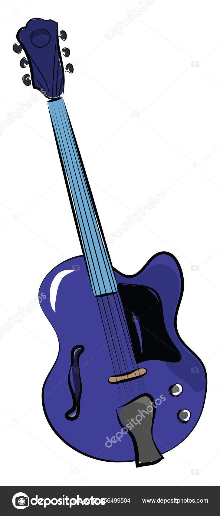 Blue Electronic Guitar Vector Color Illustration Stock Vector Image by ...
