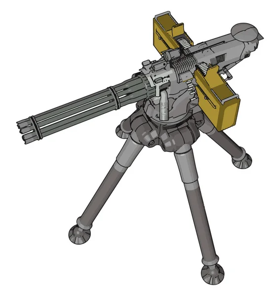 Vector Illustration White Background Military Missile Machine Gun Stock ...