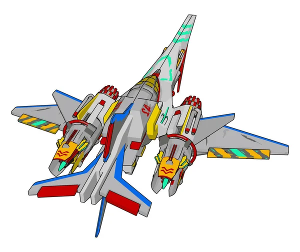 Fantasy Battle Cruiser Vector Illustration White Background Stock ...