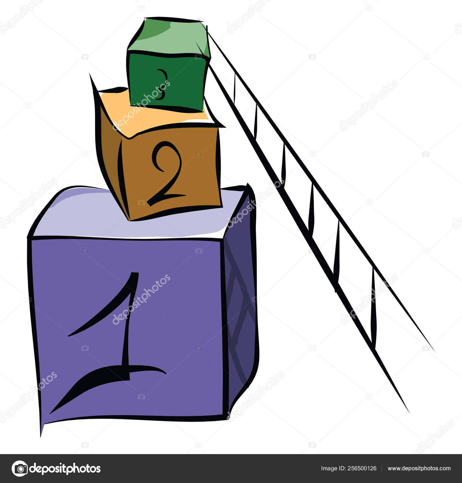 Cubic Boxes Numbers Vector Color Illustration Stock Vector by ©Morphart ...