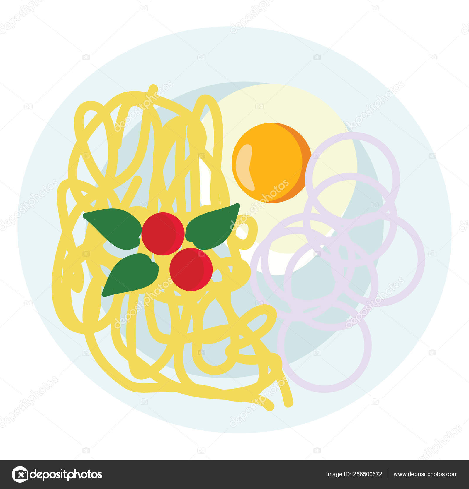 Plate Spaghetti Vector Color Illustration Stock Illustration by ...