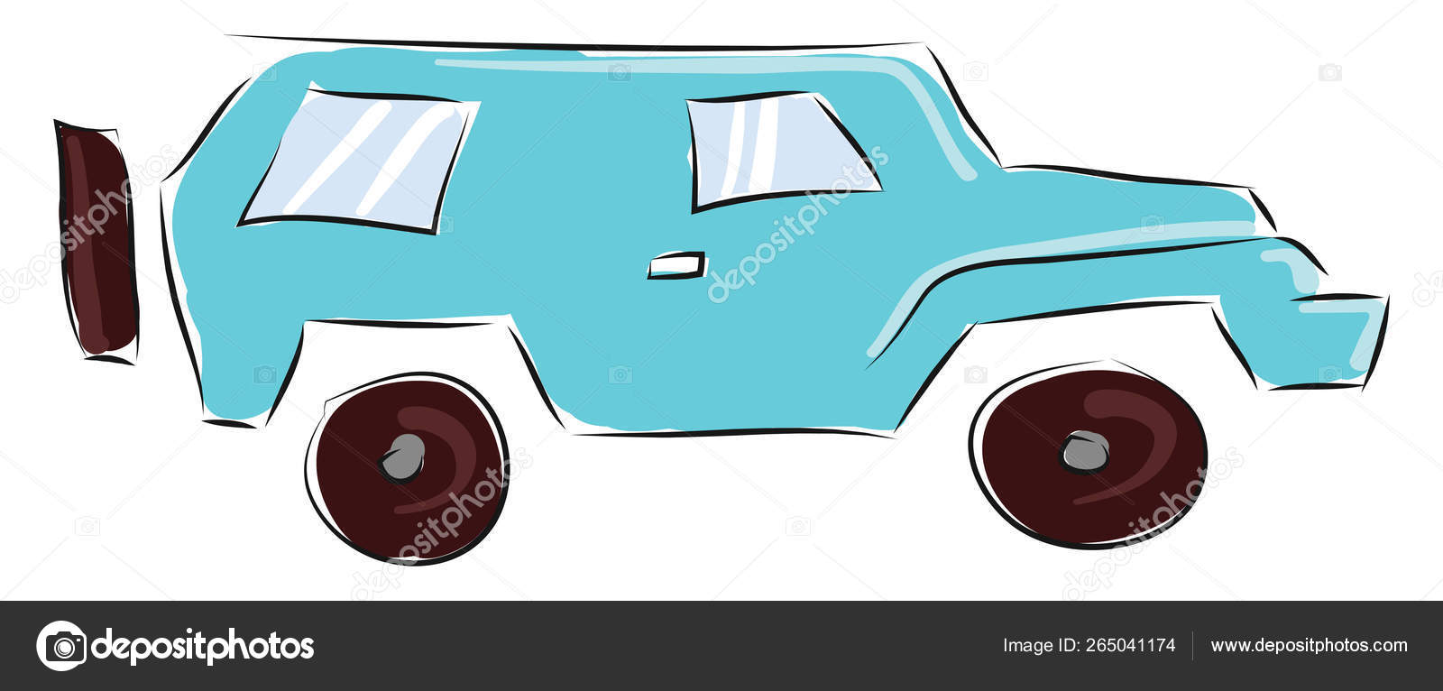 Blue Jeep Vector Illustration Stock Vector by ©Morphart 265041174