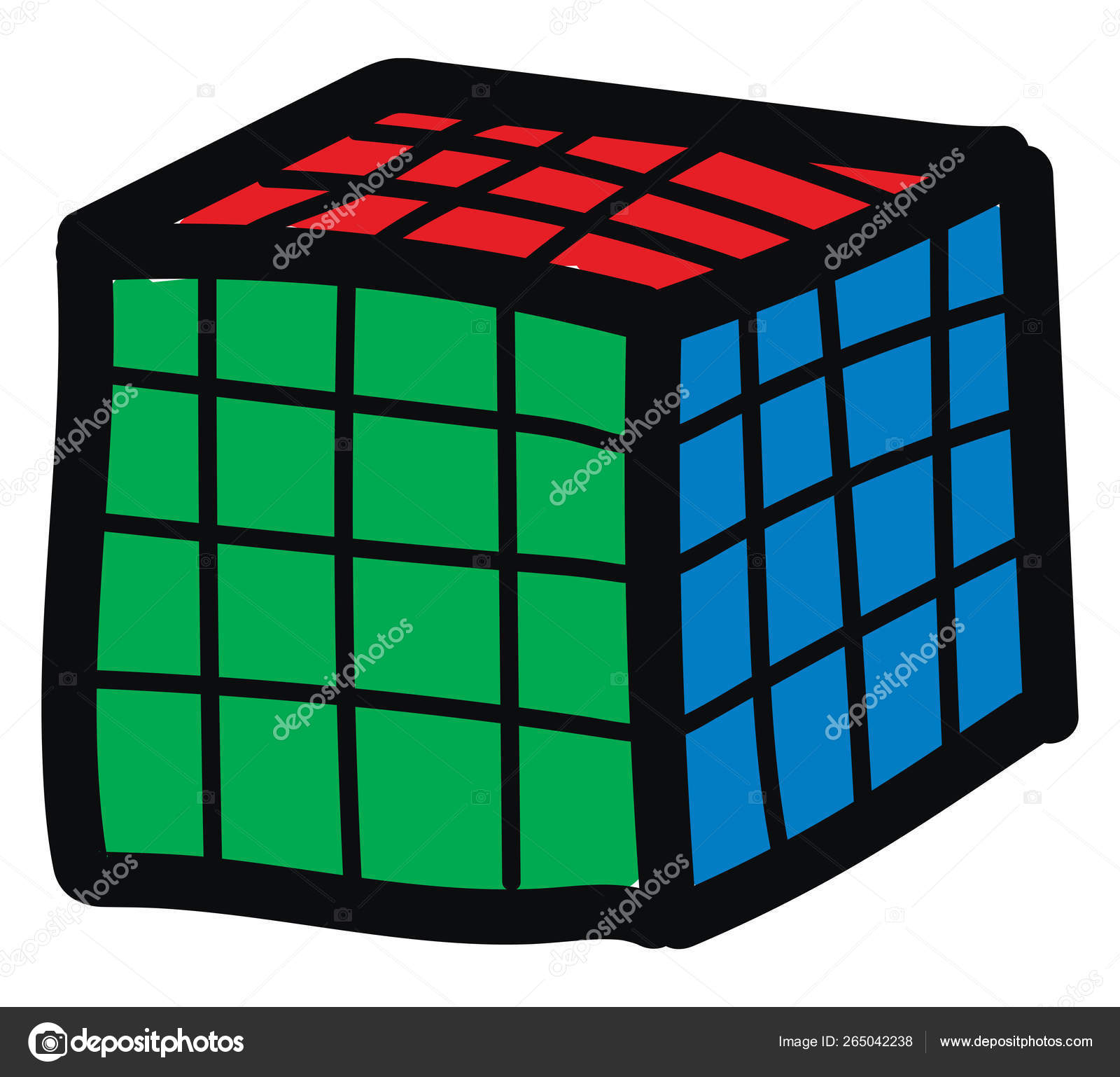 Rubik's Cube 4X4 Illustration Vector White Background Stock Vector by ...